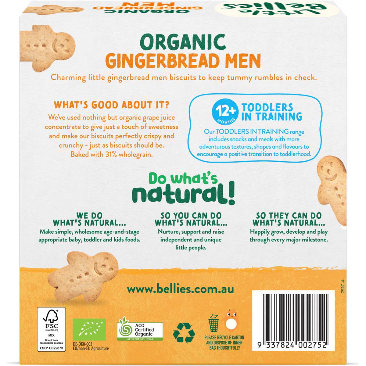 Little Bellies Gingerbread Men 130g | Woolworths