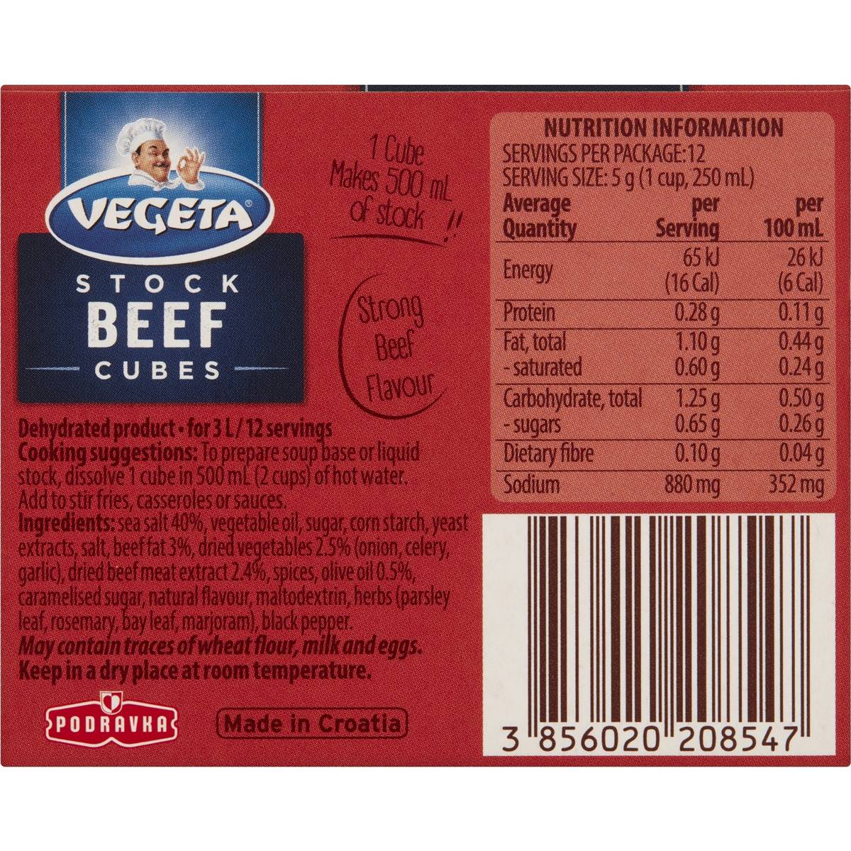 Vegeta Beef Stock Cubes 60g Woolworths