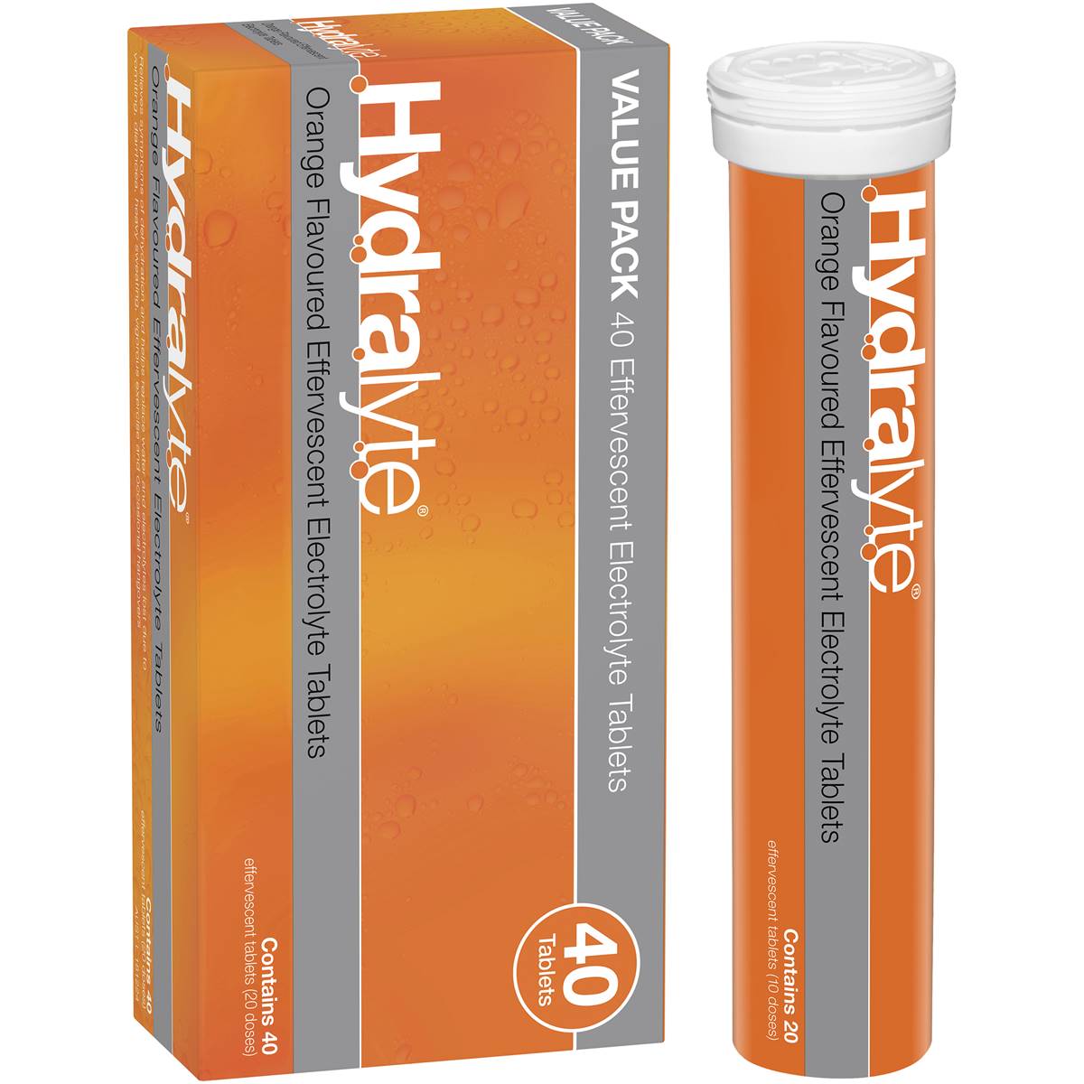 Hydralyte Orange Effervescent Tablets 40 Pack | Woolworths