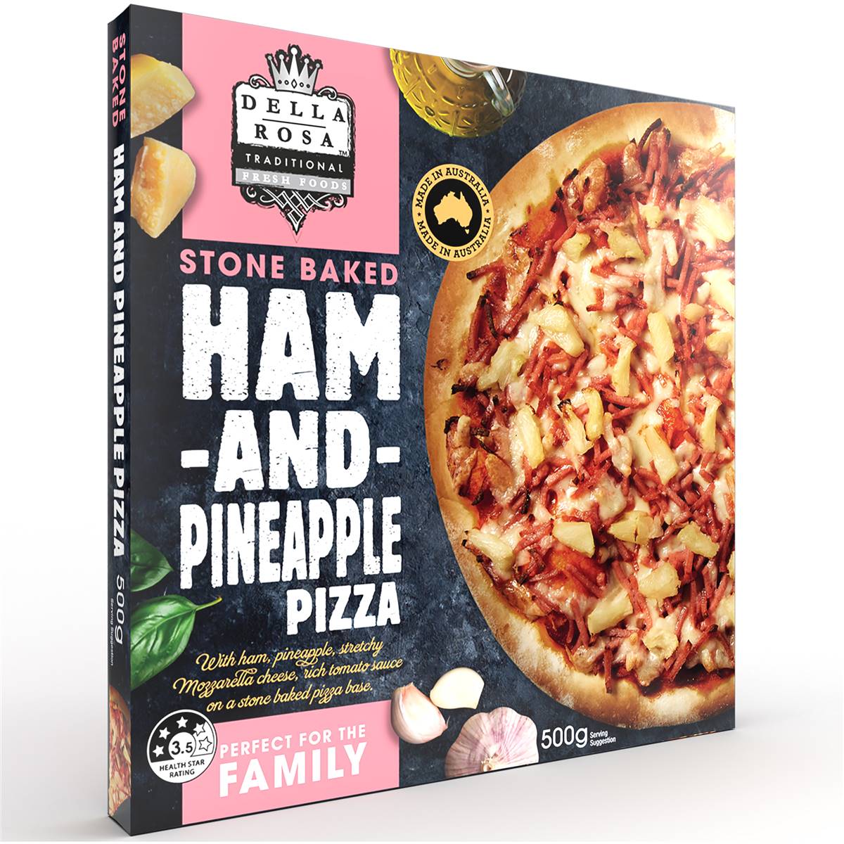 Della Rosa Stone Baked Ham & Pineapple Pizza 500g | Woolworths
