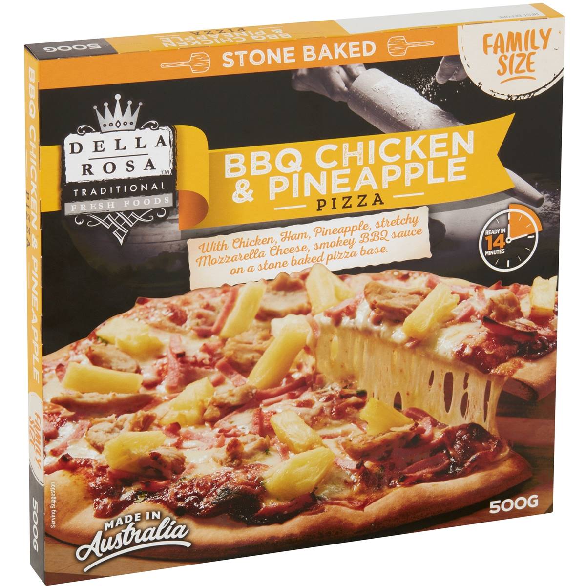 Della Rosa Stone Baked Bbq Chicken & Pineapple Pizza 500g | Woolworths