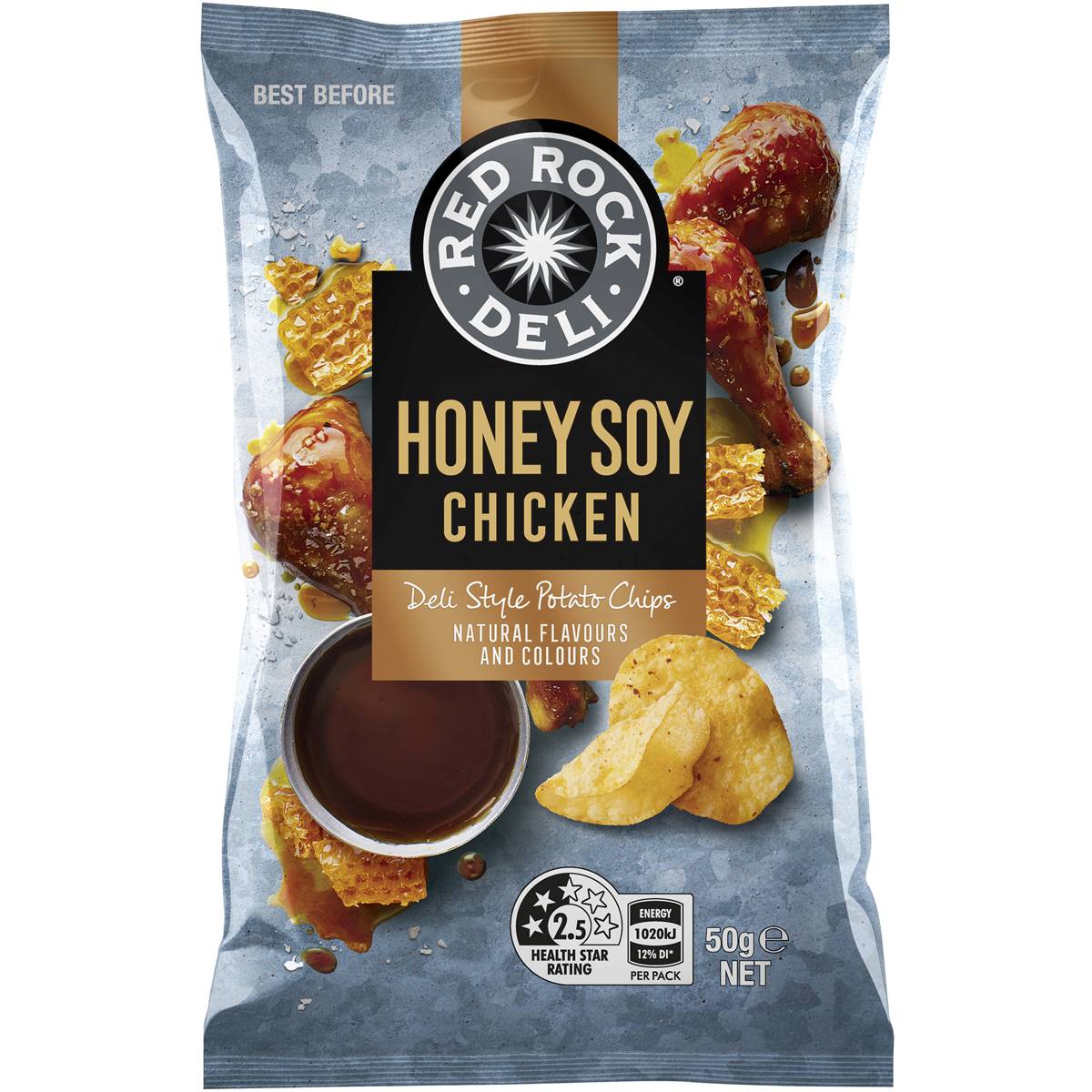 Red Rock Deli Potato Chips Honey Soy Chicken Deli Style 50g Woolworths