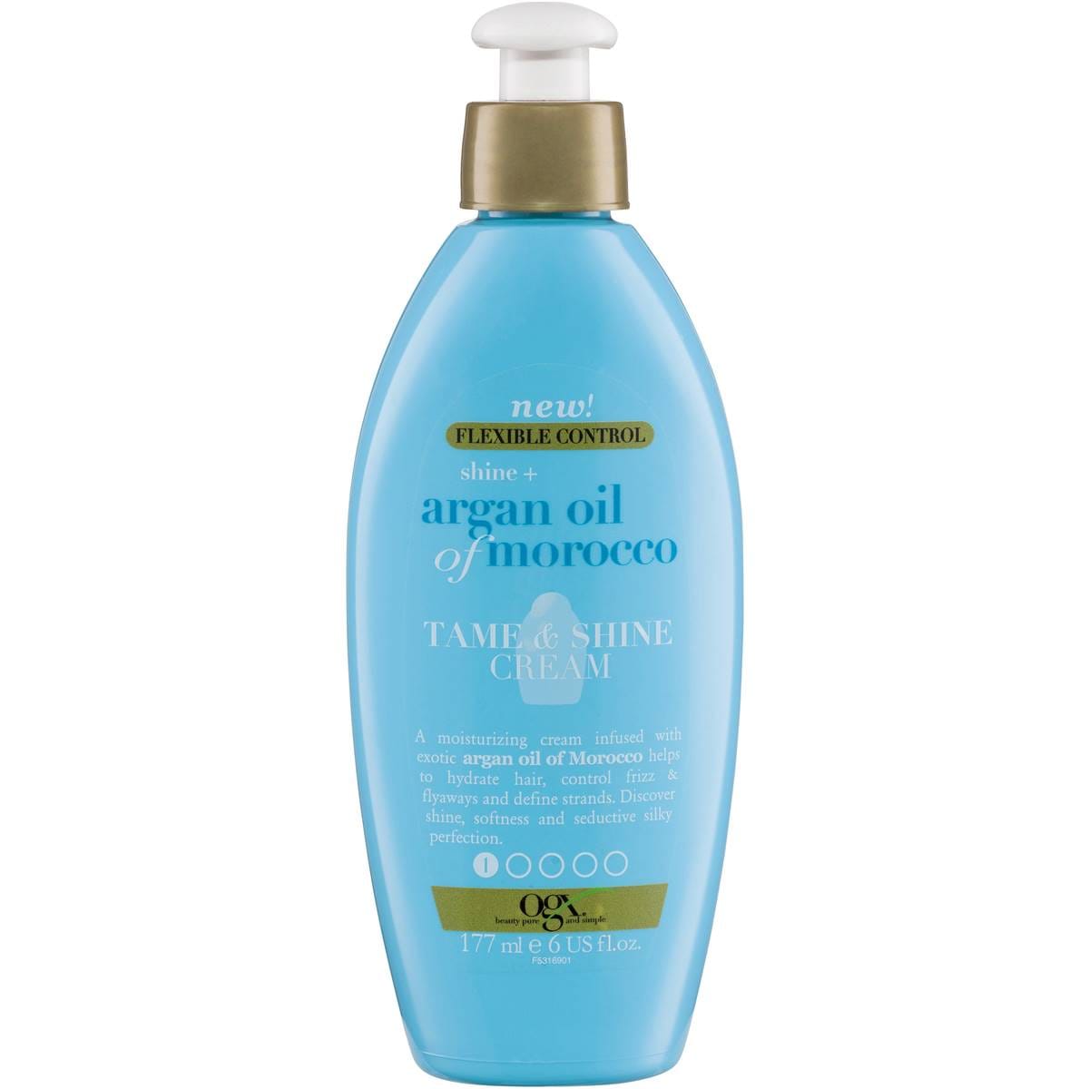 Ogx Argan Oil Tame & Shine Cream For Frizzy Hair 177ml | Woolworths