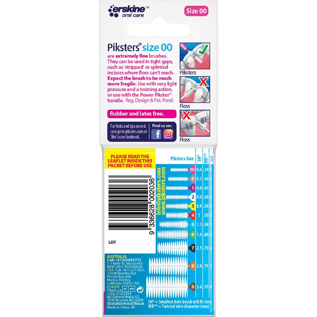 Piksters Interdental Brushes Size 00 10 Pack | Woolworths