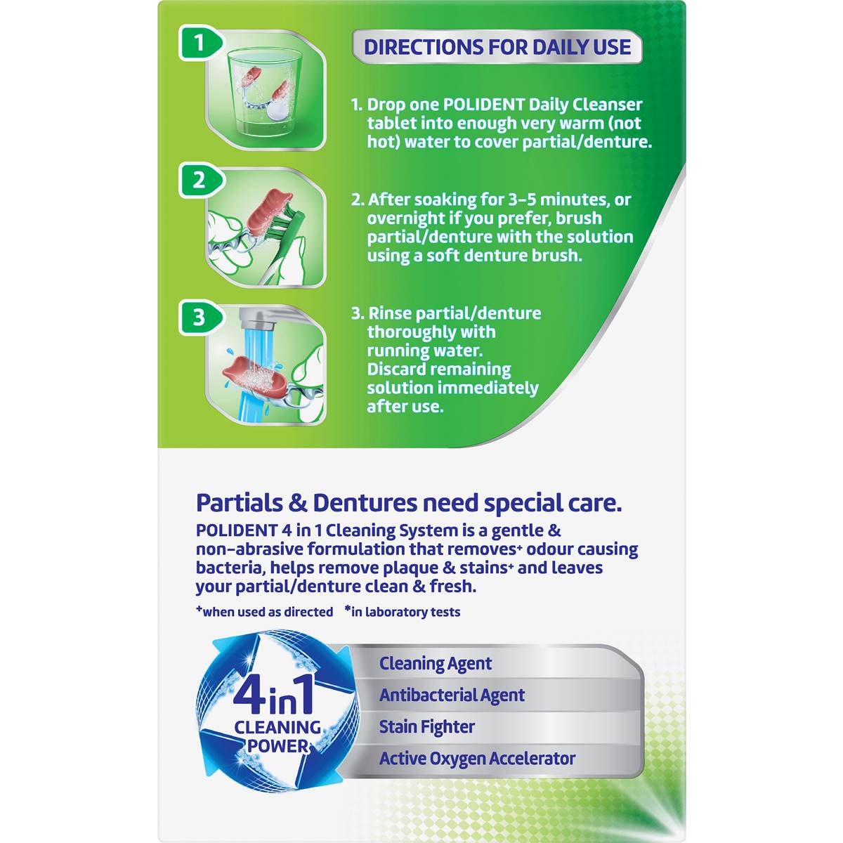 Polident 3 Minute Daily Cleanser For Dentures And Partials 66 Pack ...