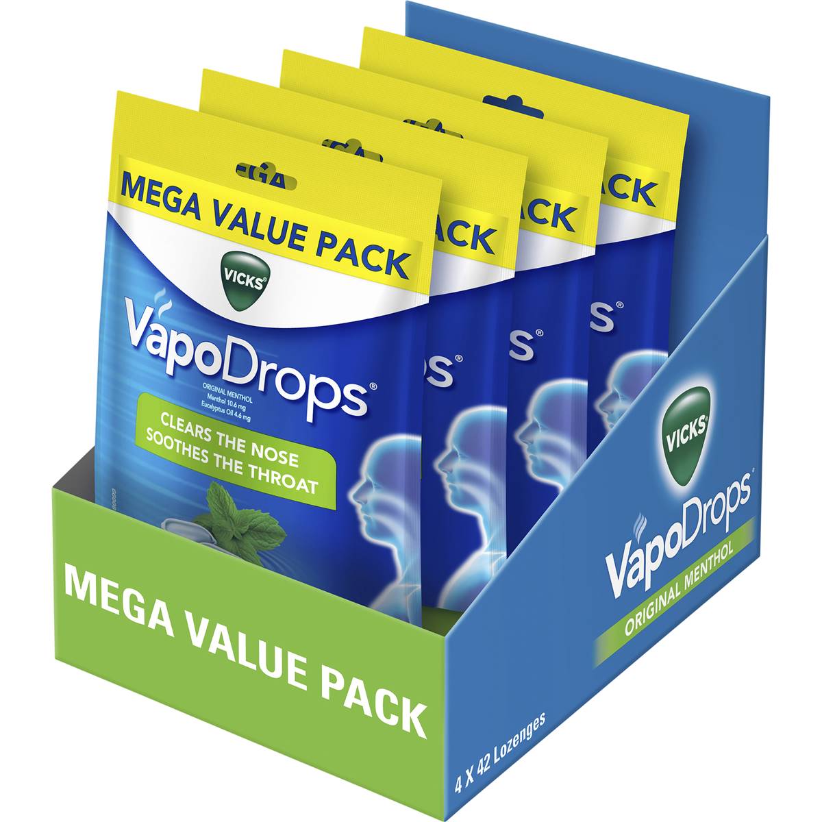 Vicks Vapodrops Throat Lozenges Original 42 Pack | Woolworths