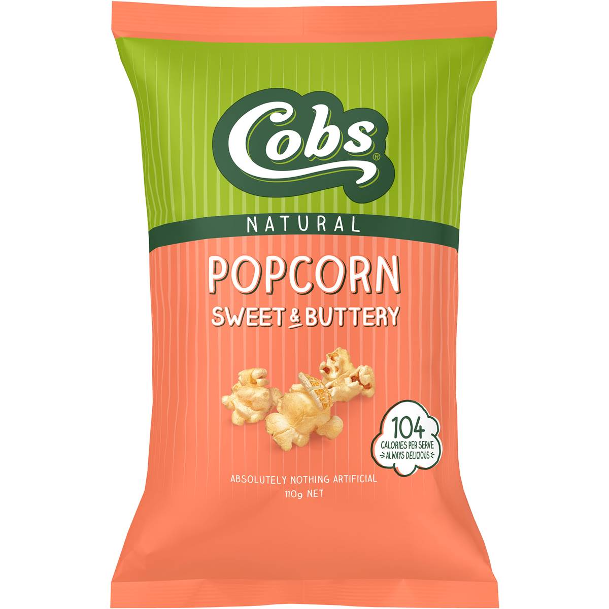 Cobs Natural Popcorn Sweet & Buttery 110g | Woolworths