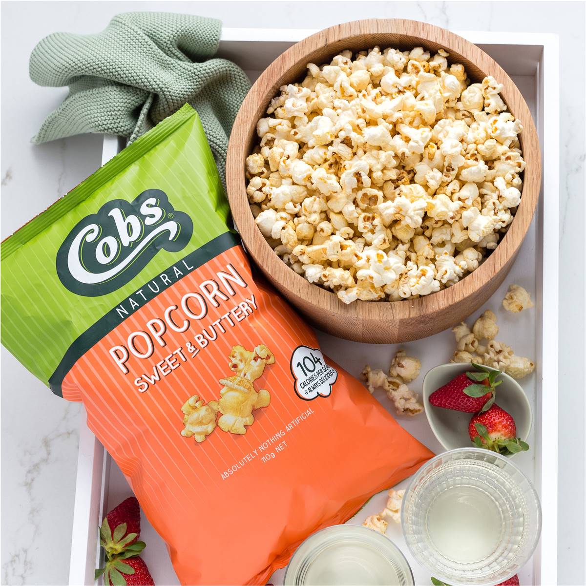 Cobs Natural Popcorn Sweet & Buttery 110g | Woolworths