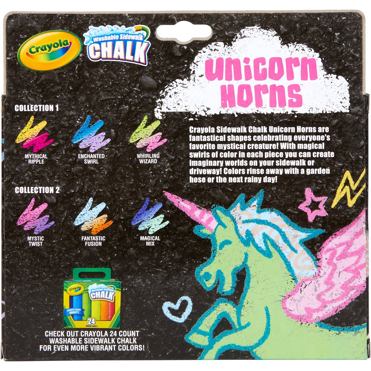 Crayola Washable Sideway Chalk Unicorn Horns 3 Pack | Woolworths