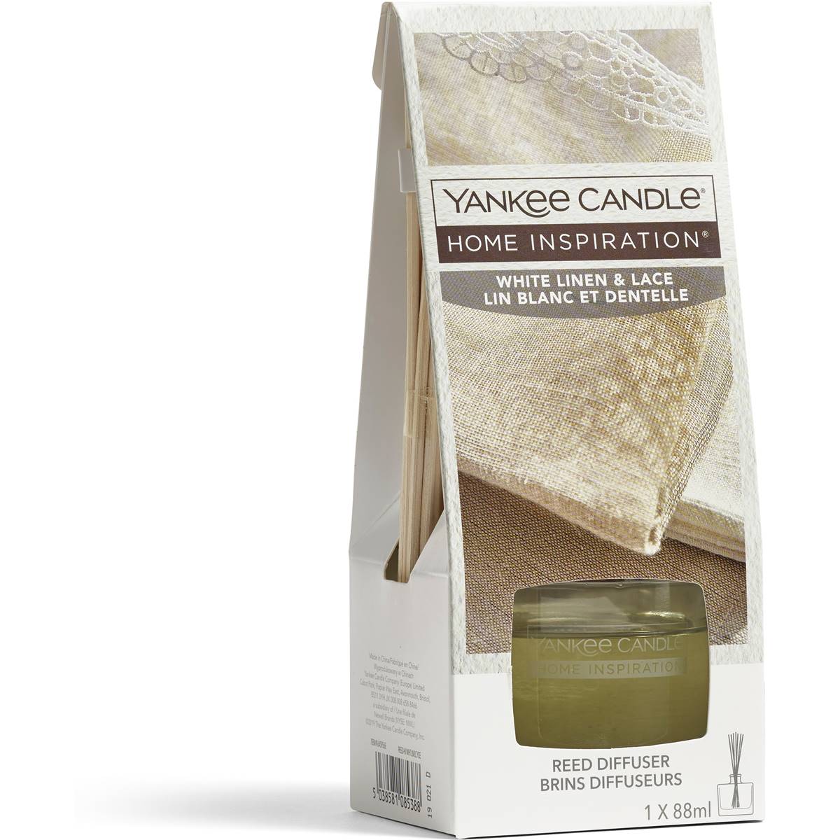 Yankee Candle Home Inspiration White Linen & Lace Reed Diffuser 88ml ...