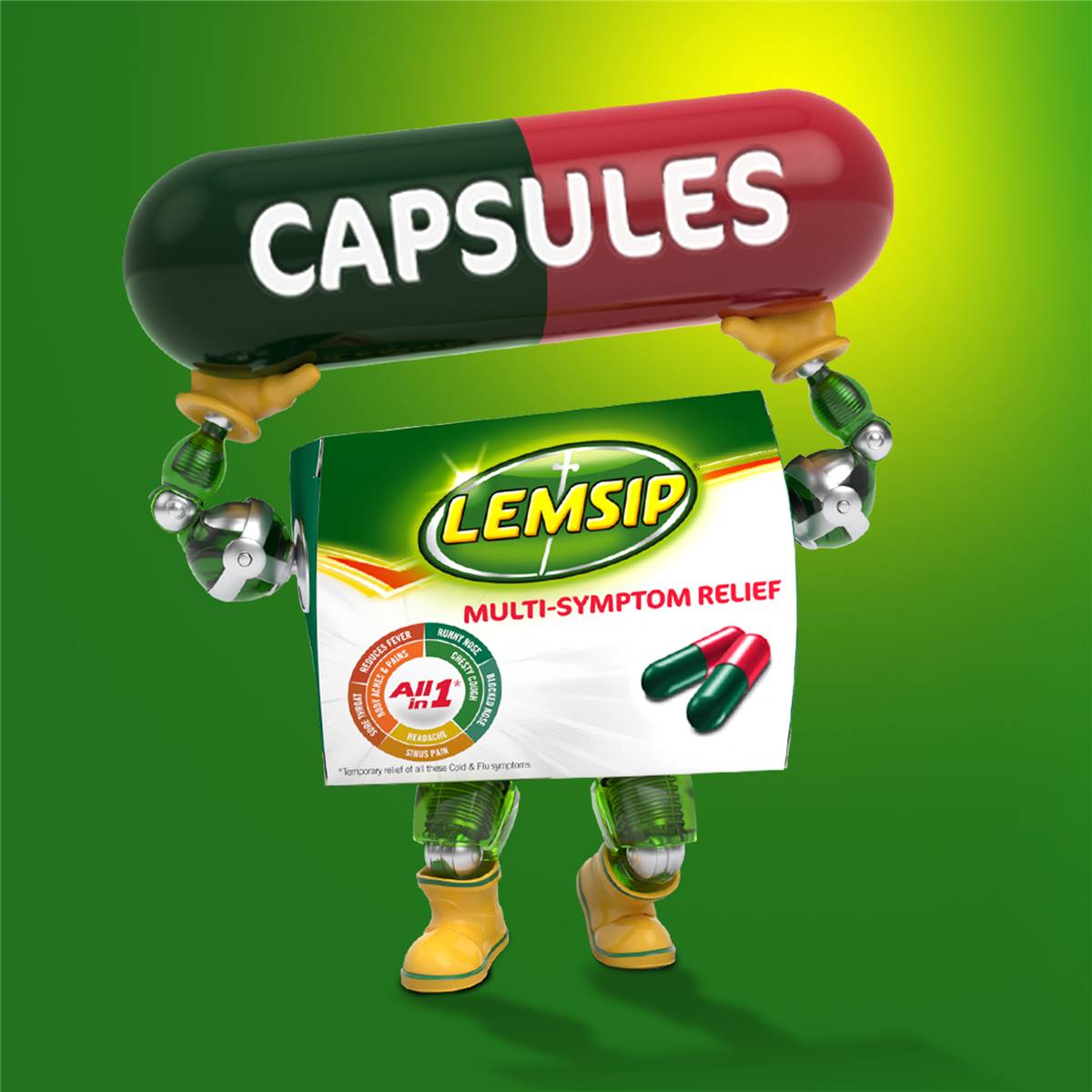 Lemsip All In 1 Cold And Flu Relief Lemon Capsules 16 Pack | Woolworths