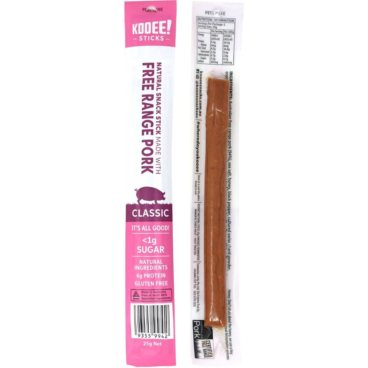 Kooee Sticks Free Range Pork 25g | Woolworths