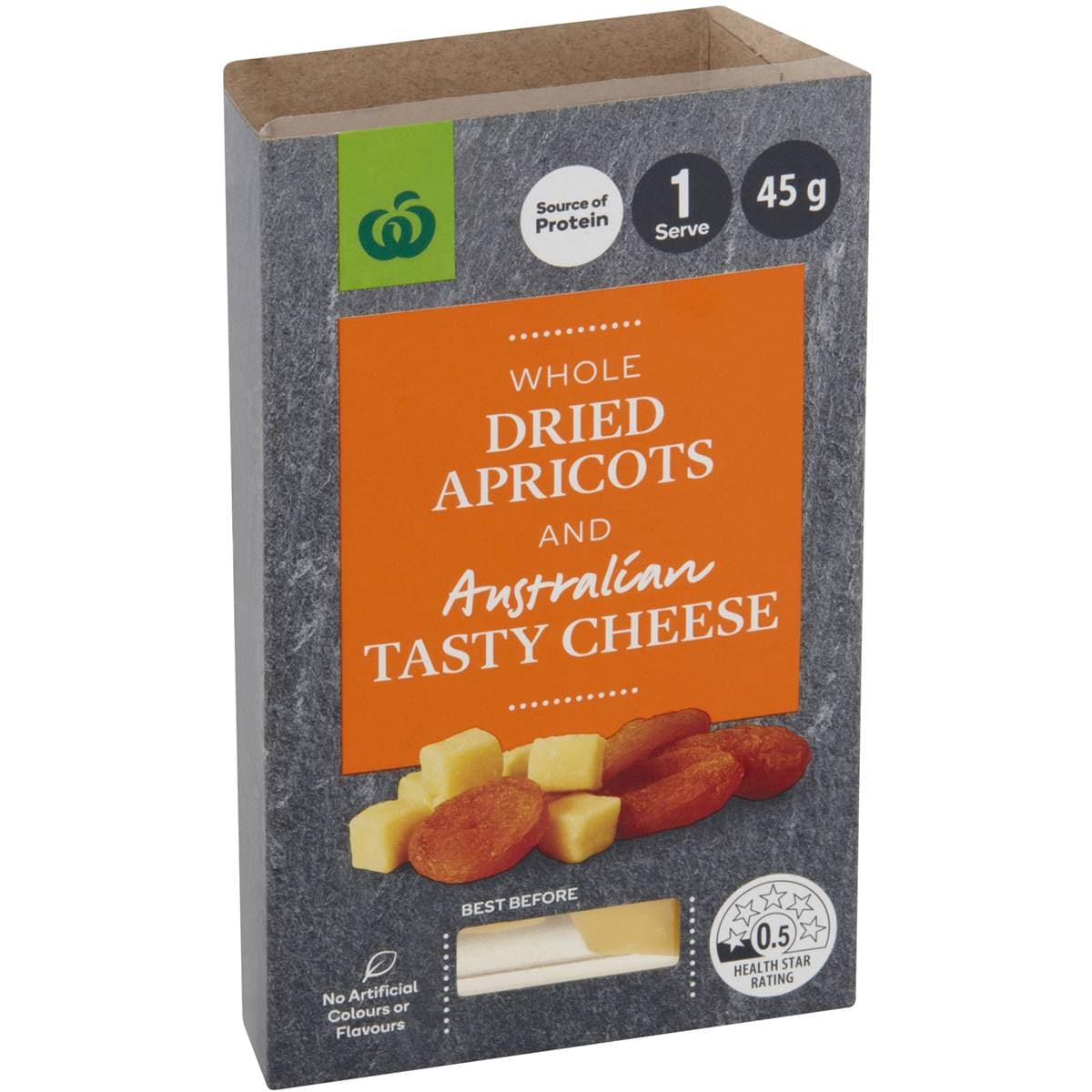 Woolworths Tasty Cheese Cubes & Whole Dried Apricots 45g | Woolworths