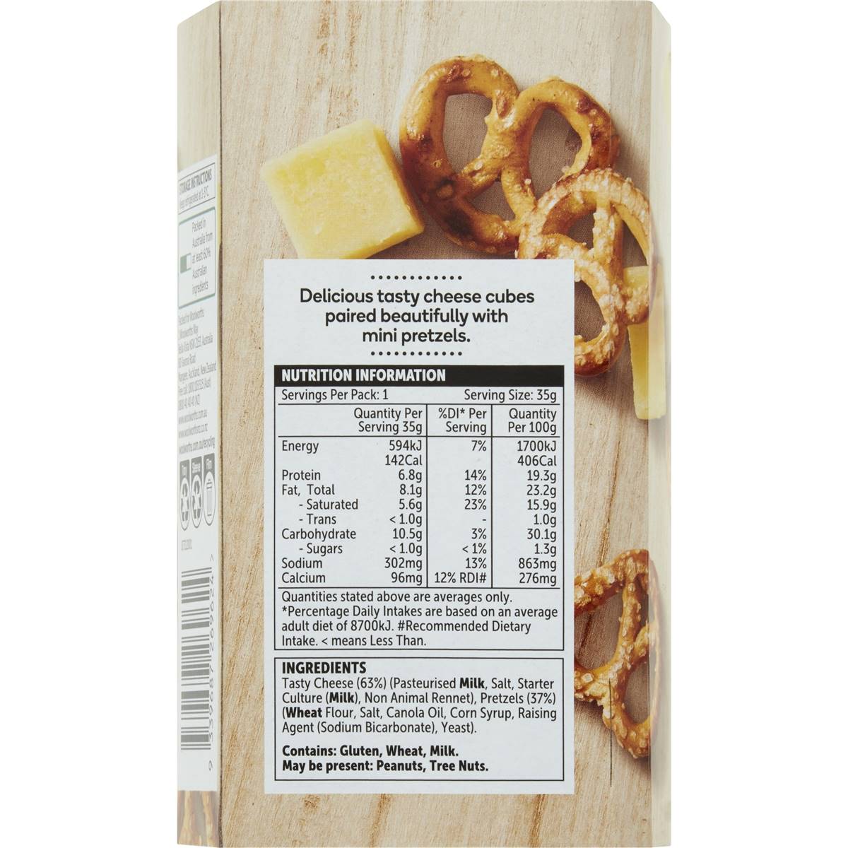Woolworths Tasty Cheese Cubes & Mini Pretzels 35g | Woolworths