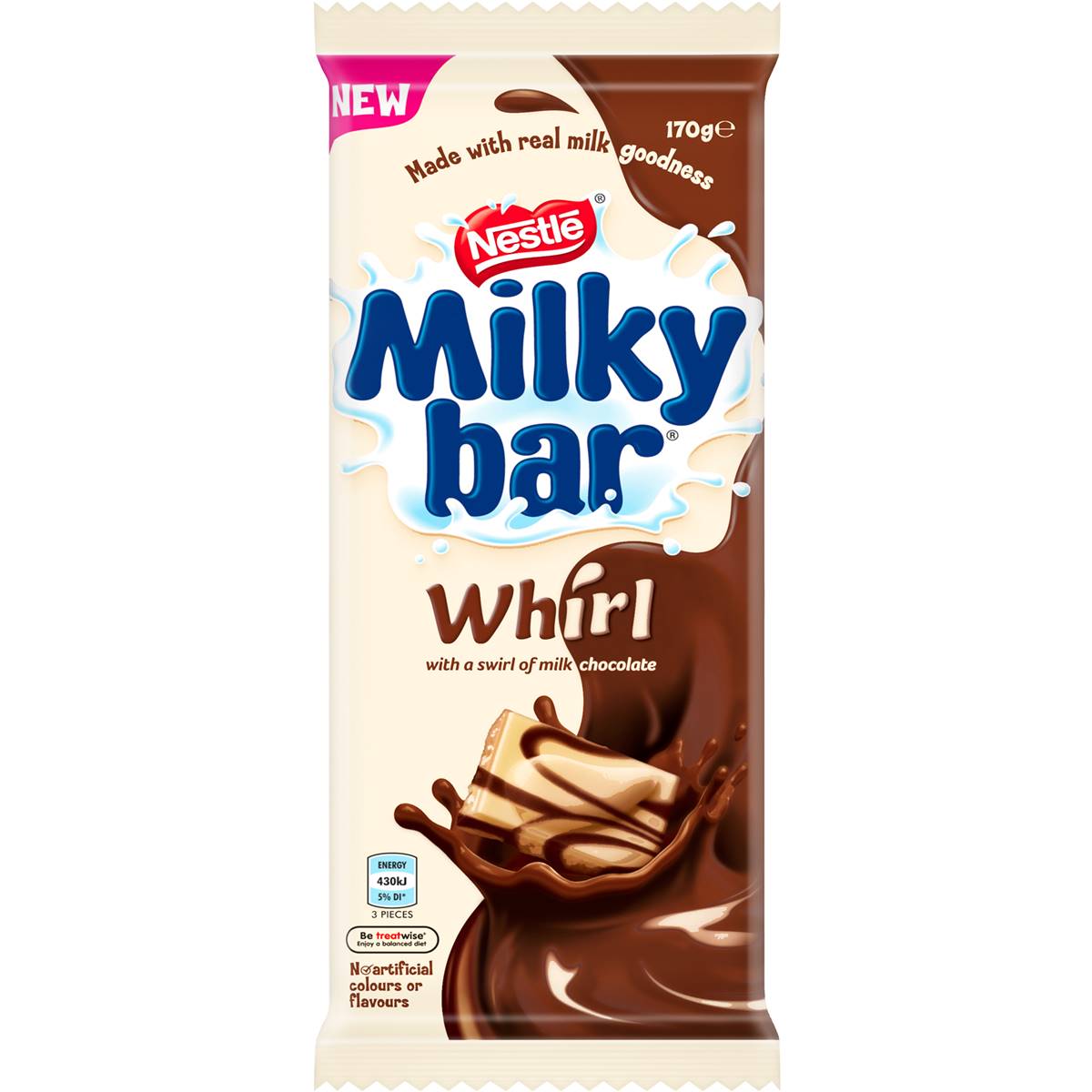 Nestle Milkybar Whirl Chocolate Block 170g | Woolworths