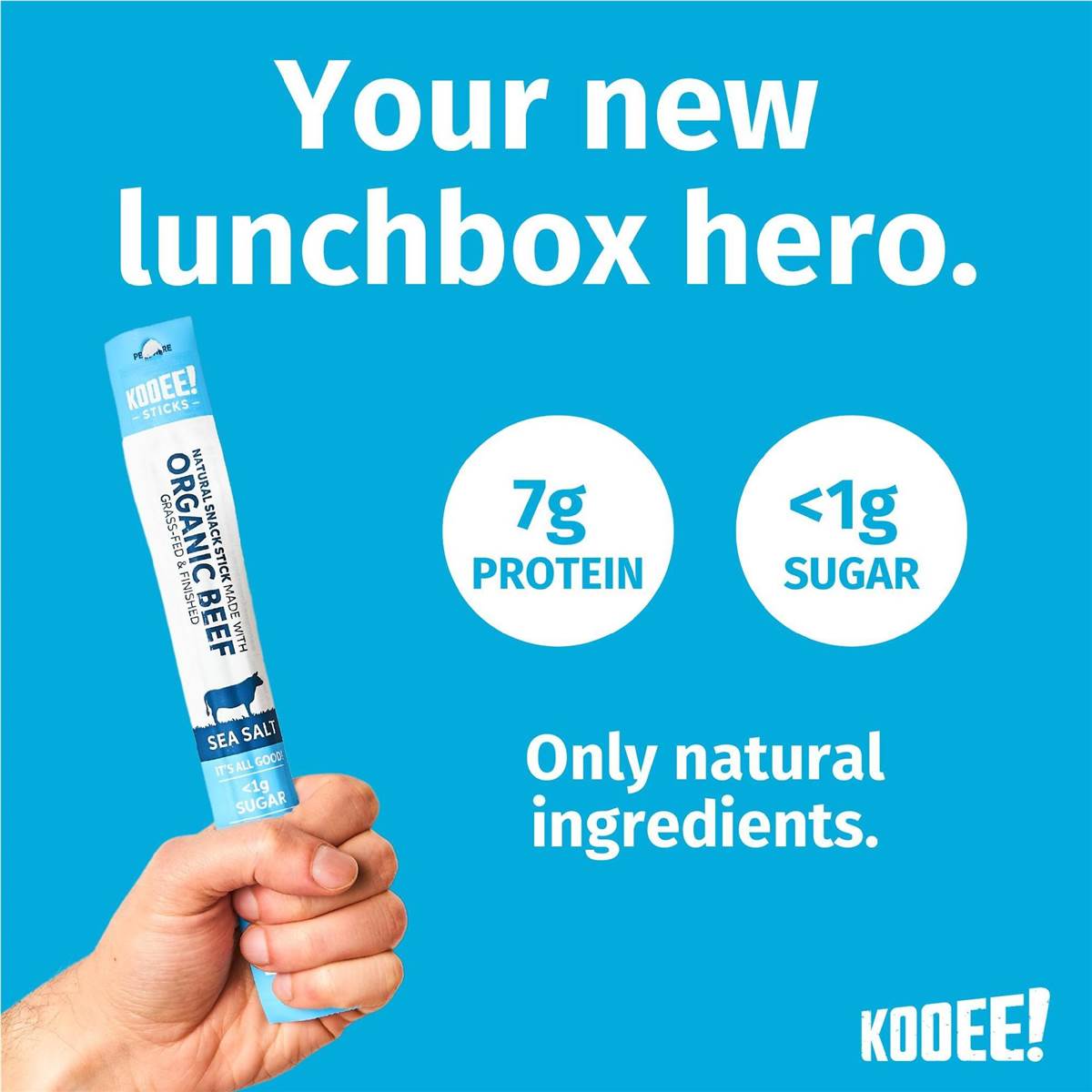 Kooee Sticks Organic Beef Sea Salt 25g | Woolworths