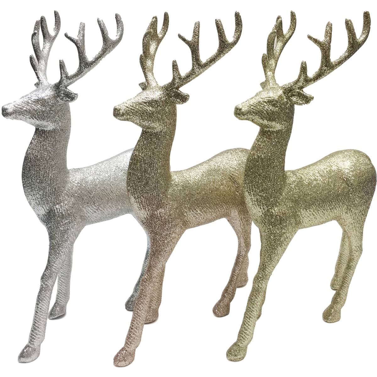 Christmas Large Glitter Reindeer Assorted Each | Woolworths