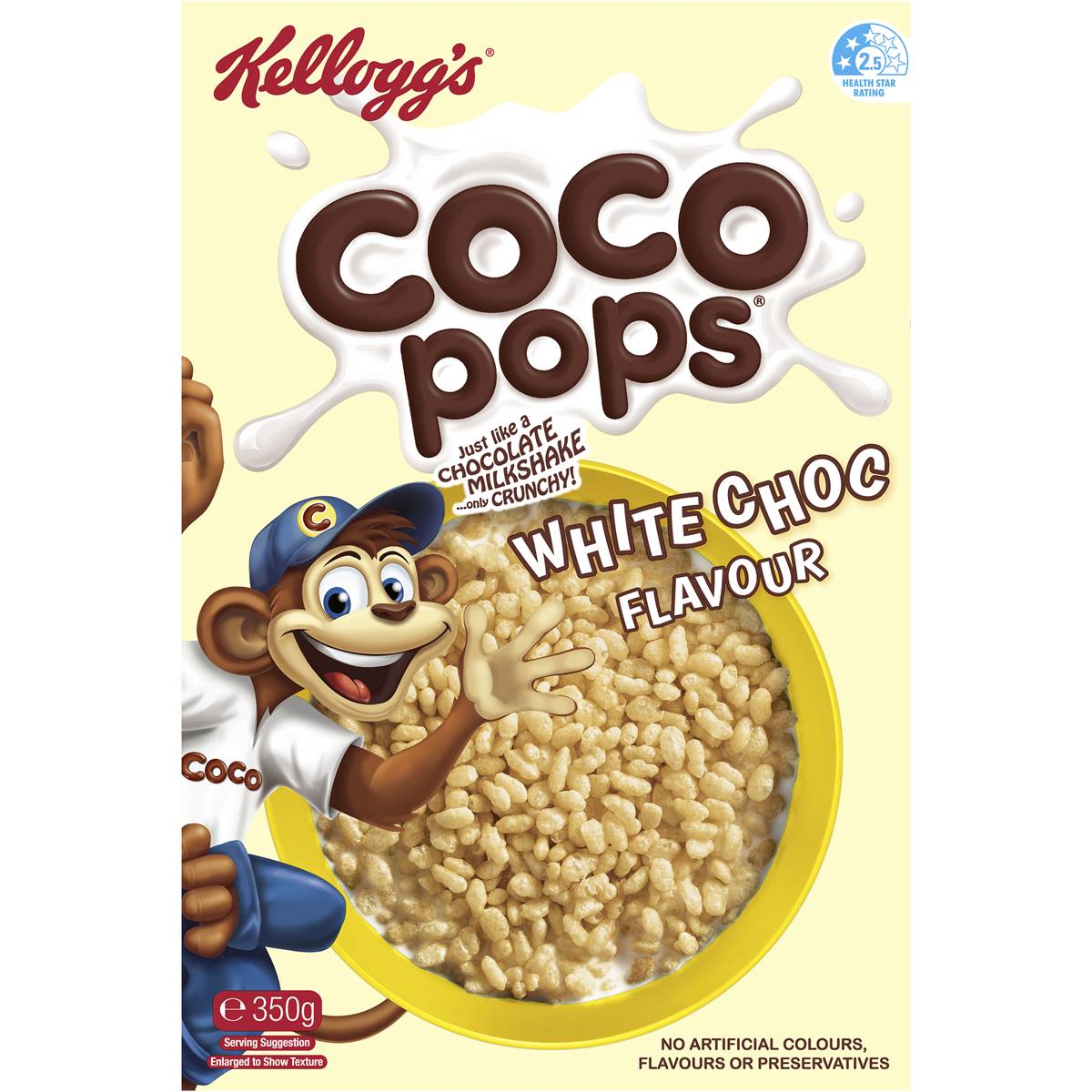 Kellogg's Coco Pops White Choc Flavour Breakfast Cereal 350g | Woolworths