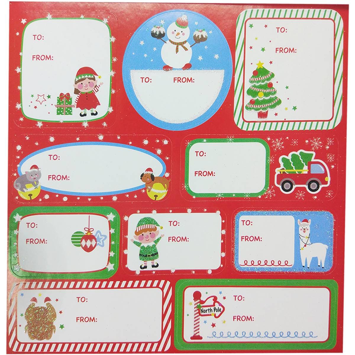 Christmas Foil Present Stickers Assorted 40 Pack | Woolworths
