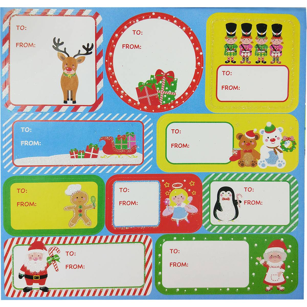 Christmas Foil Present Stickers Assorted 40 Pack | Woolworths