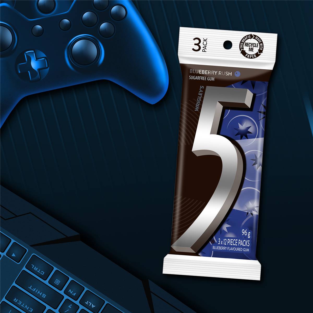 5gum Blueberry Sugar Free Gum 3pk 96g | Woolworths