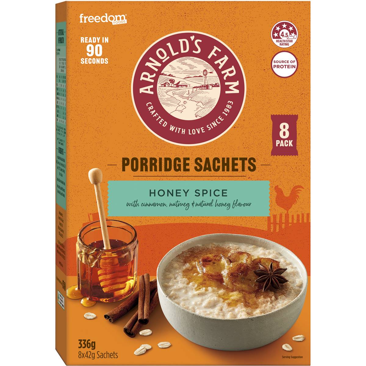 Freedom Foods Arnold's Farm Honey Spice Porridge Sachets 8 Pack ...