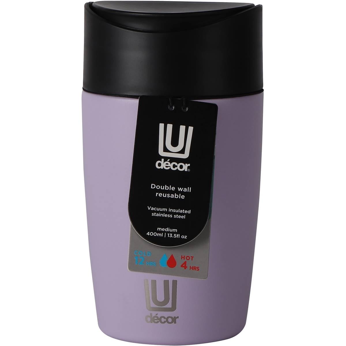 Decor Double Wall Reusable Stainless Steel Flask Assorted 400ml ...