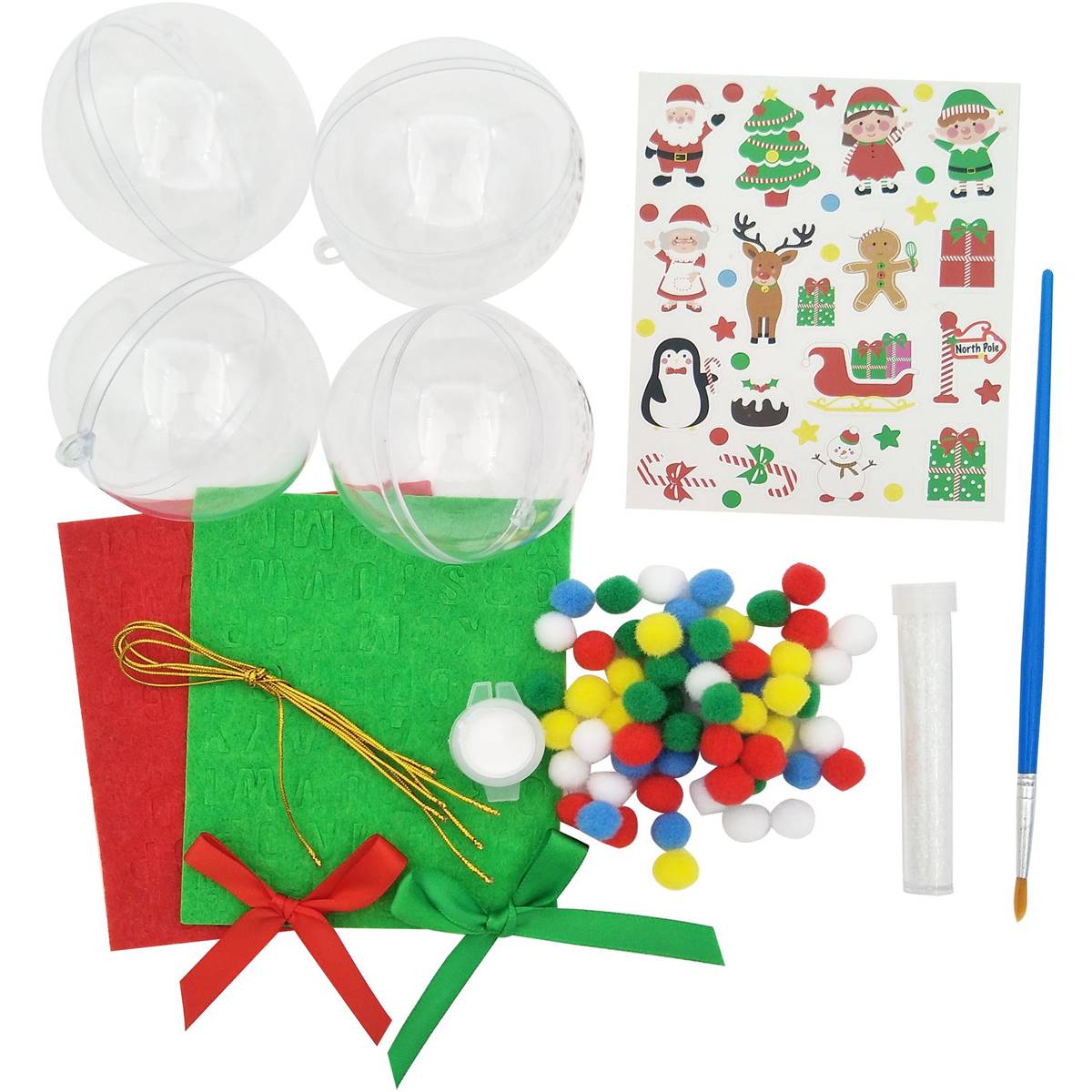 Christmas Make Your Own Bauble Kit 4 Pack | Woolworths