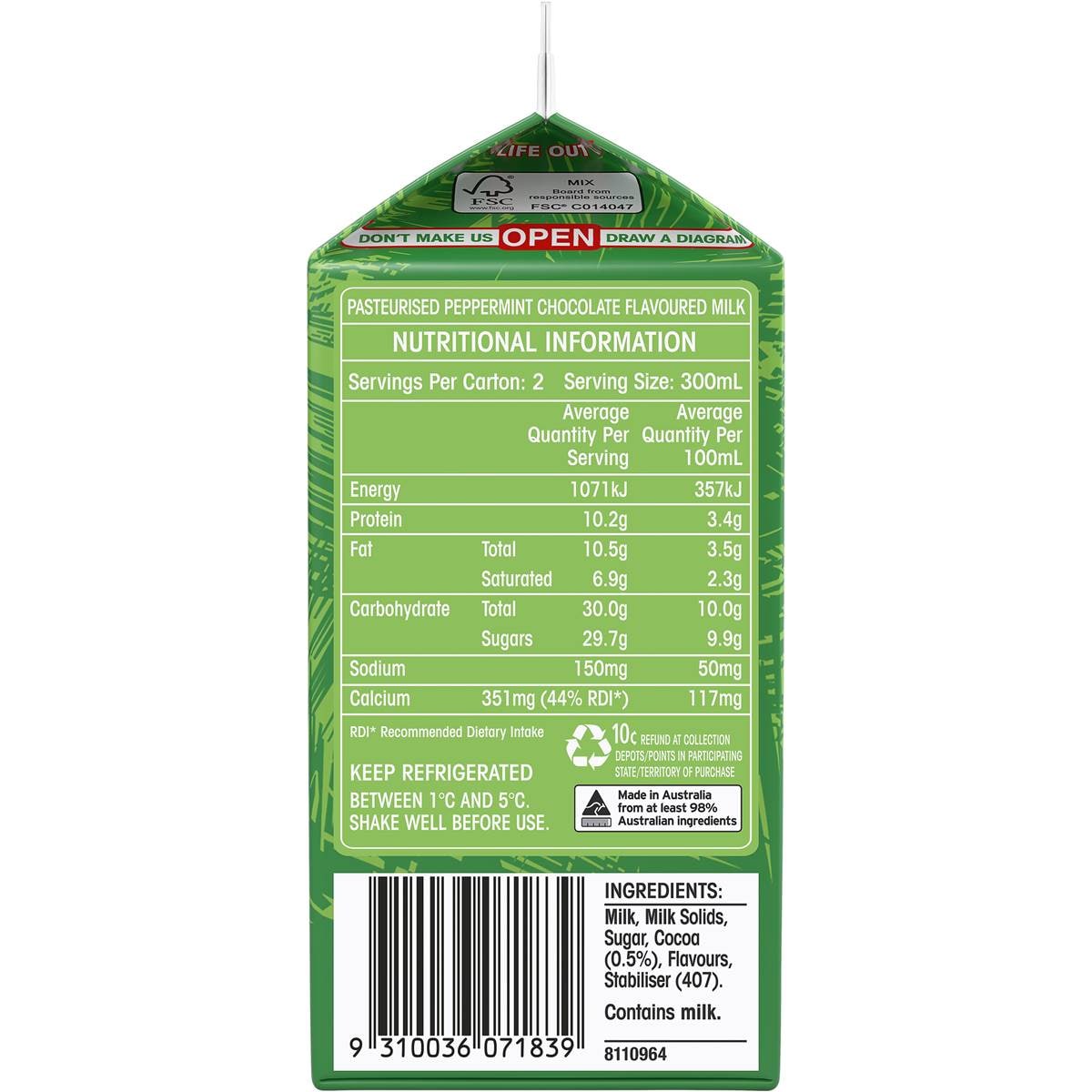 Oak Nestle Peppermint Crisp Flavoured Milk 600ml | Woolworths