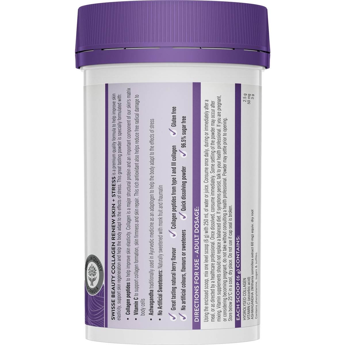 Swisse Beauty Collagen Renew Skin + Stress Powder 120g | Woolworths