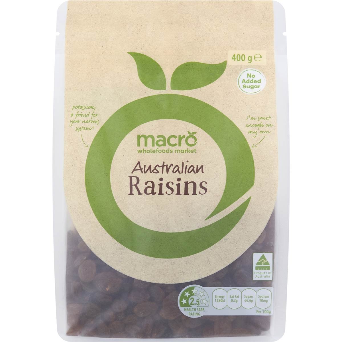 Macro Australian Raisins 400g | Woolworths