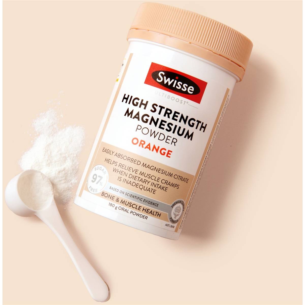 Swisse Ultiboost High Strength Magnesium Powder Orange 180g | Woolworths