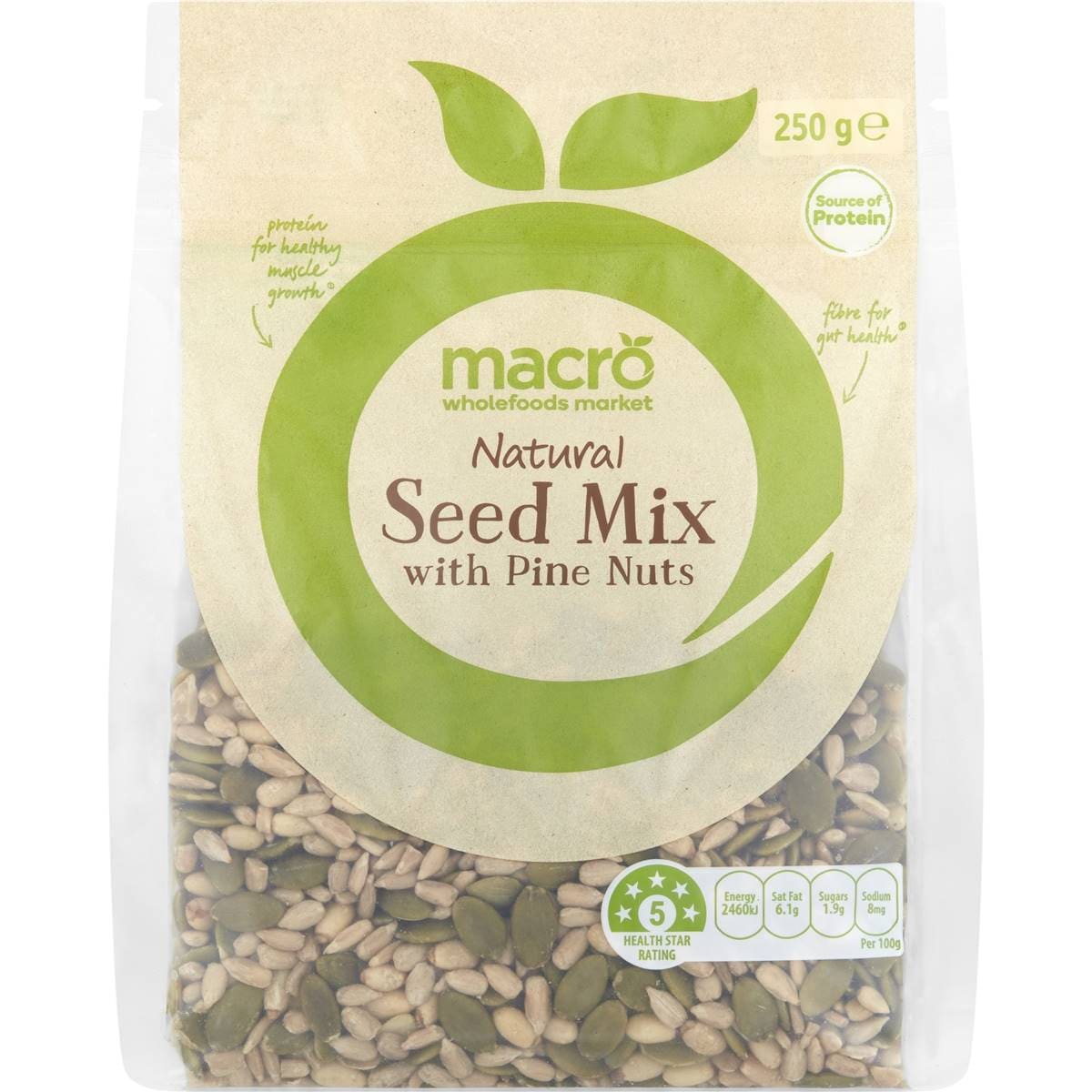 Macro Natural Seed Mix With Pine Nuts 250g | Woolworths