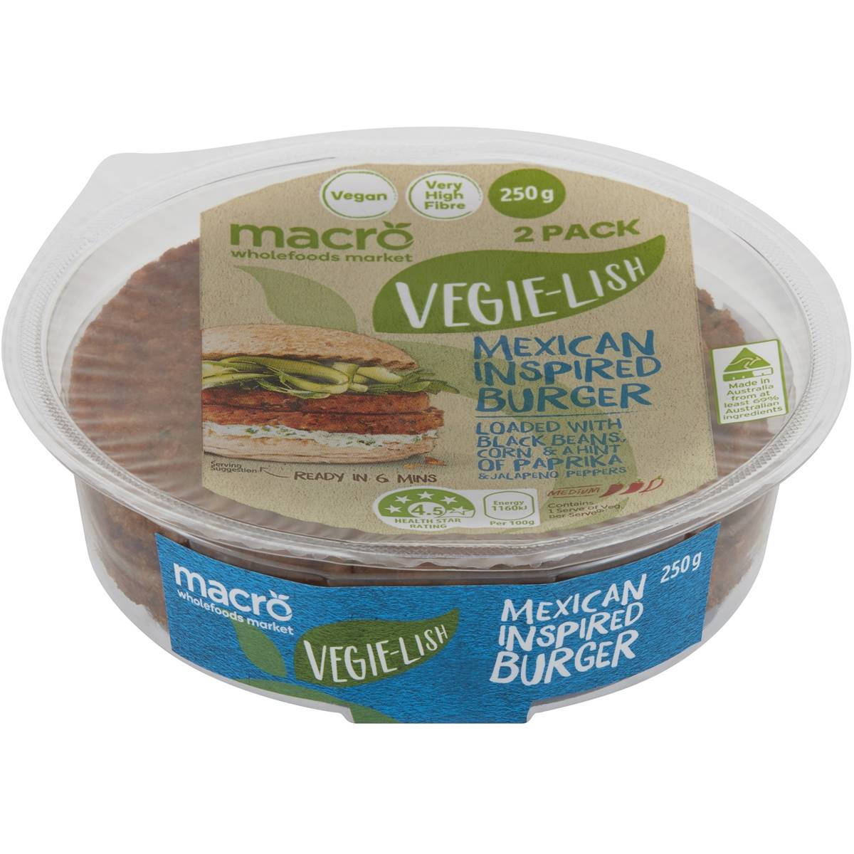 Macro Vegie-lish Mexican Inspired Burger 250g | Woolworths
