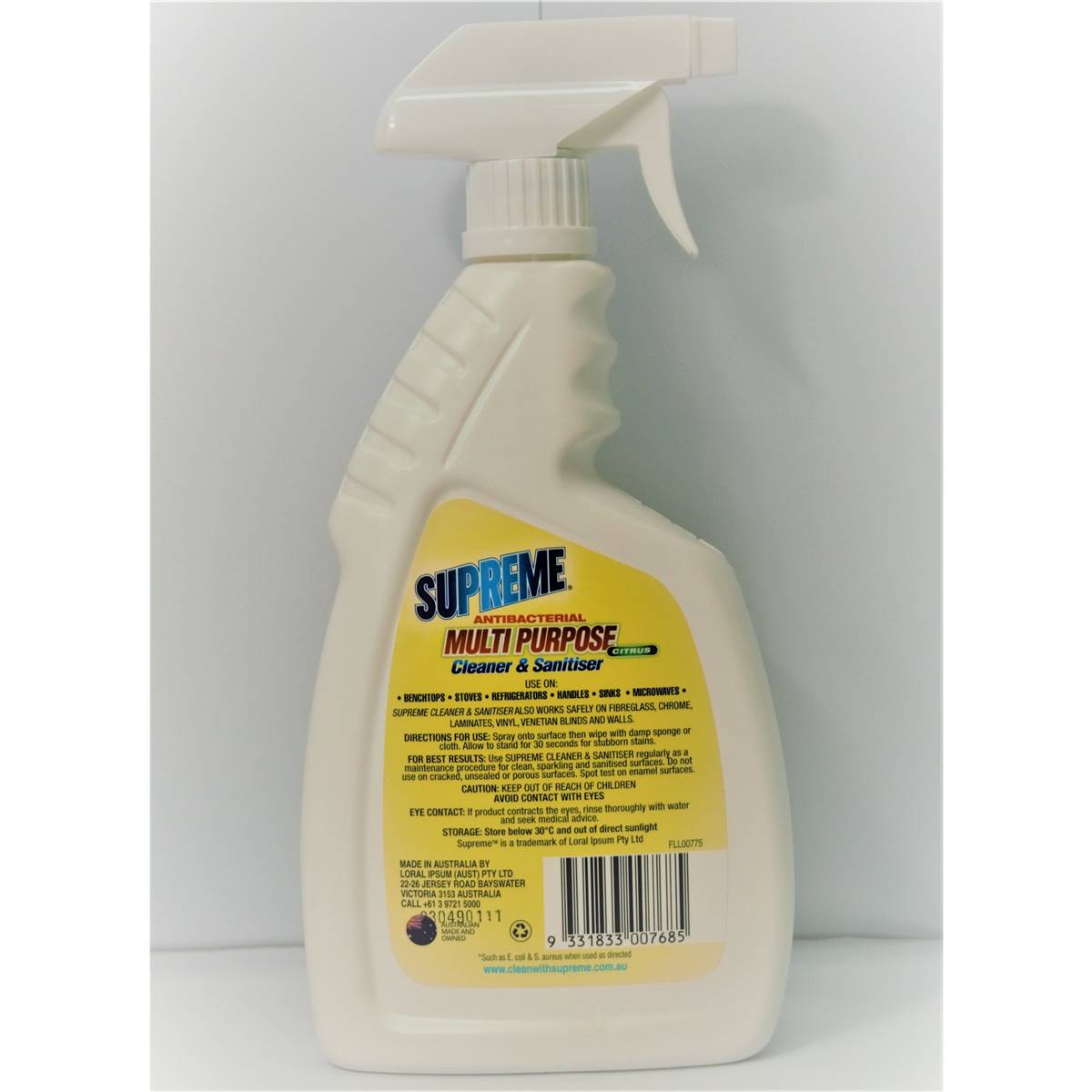Supreme Multi Purpose Spray Cleaner & Sanitiser Citrus 750ml | Woolworths