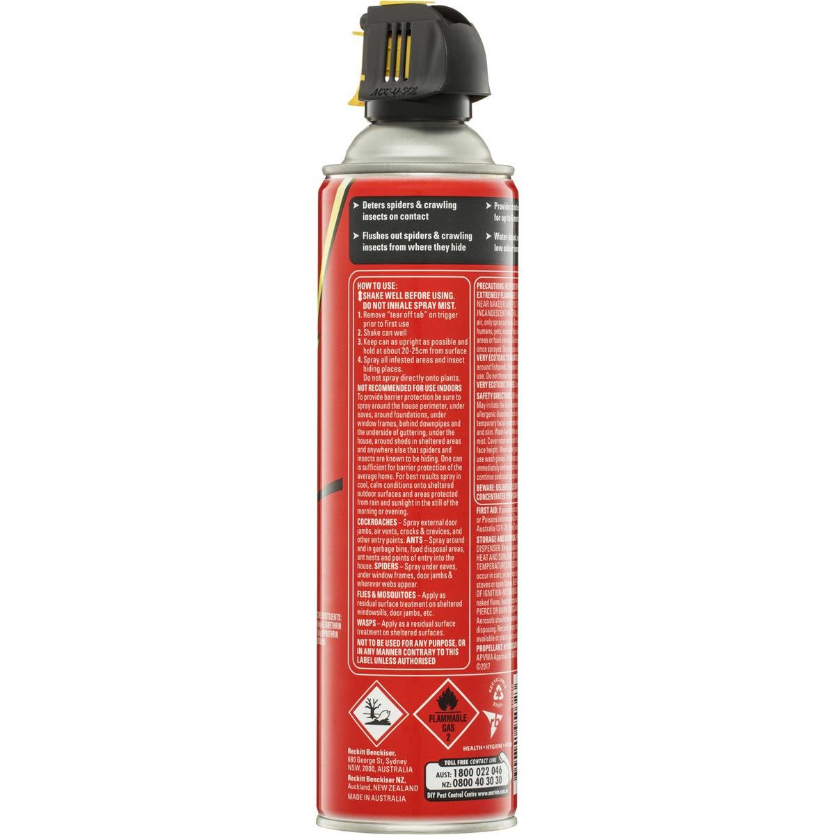 Mortein Outdoor Barrier Surface Spray Crawling Insect Killer 350g ...