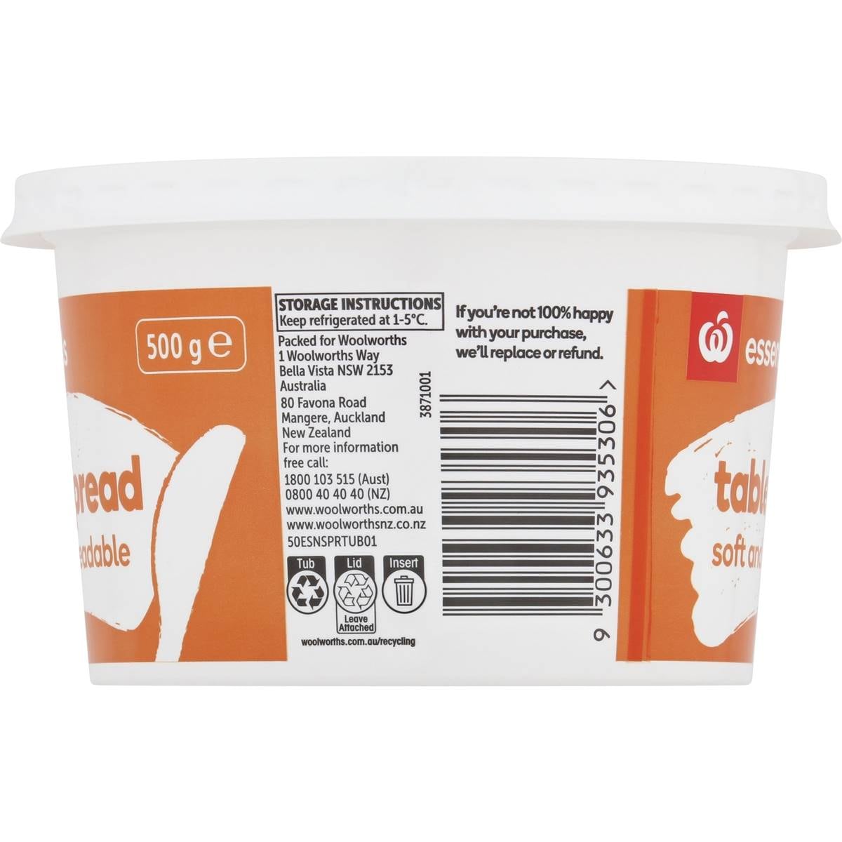 Essentials Table Spread Soft And Spreadable 500g | Woolworths