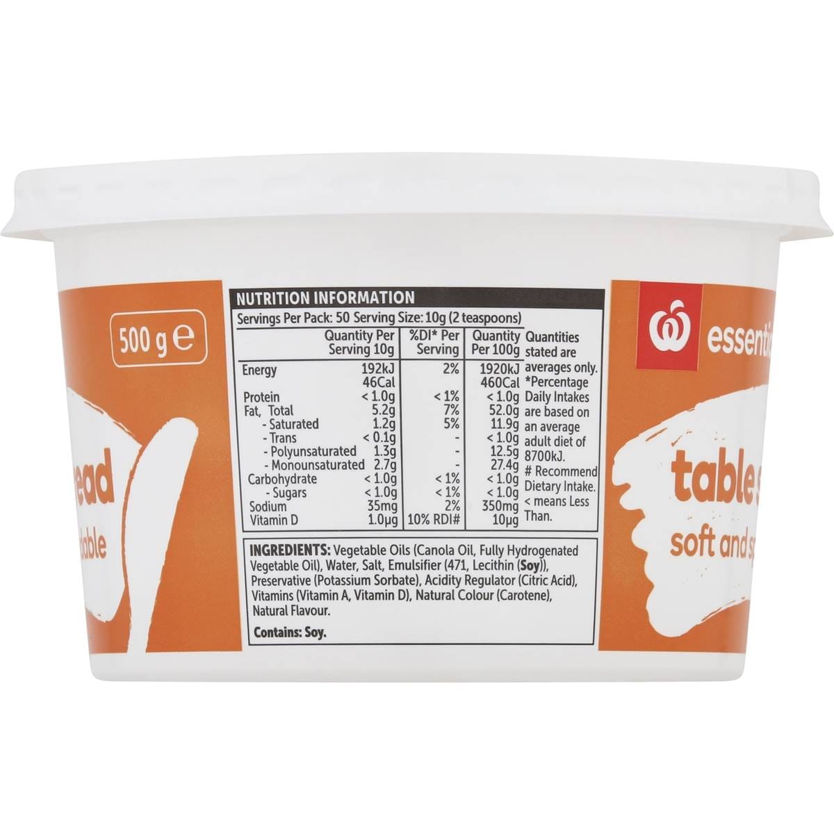 Essentials Table Spread Soft And Spreadable 500g | Woolworths