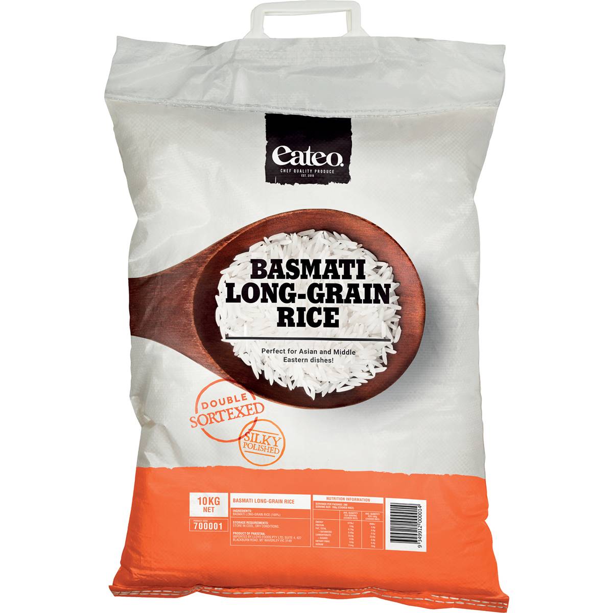 Eateo Basmati Long Grain Rice 10kg | Woolworths