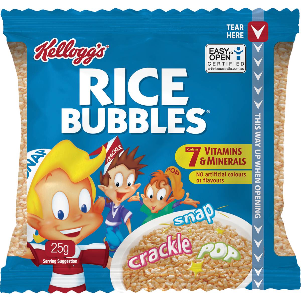 Kellogg's Rice Bubbles Cereal Sachet 25g X30 Pack | Woolworths
