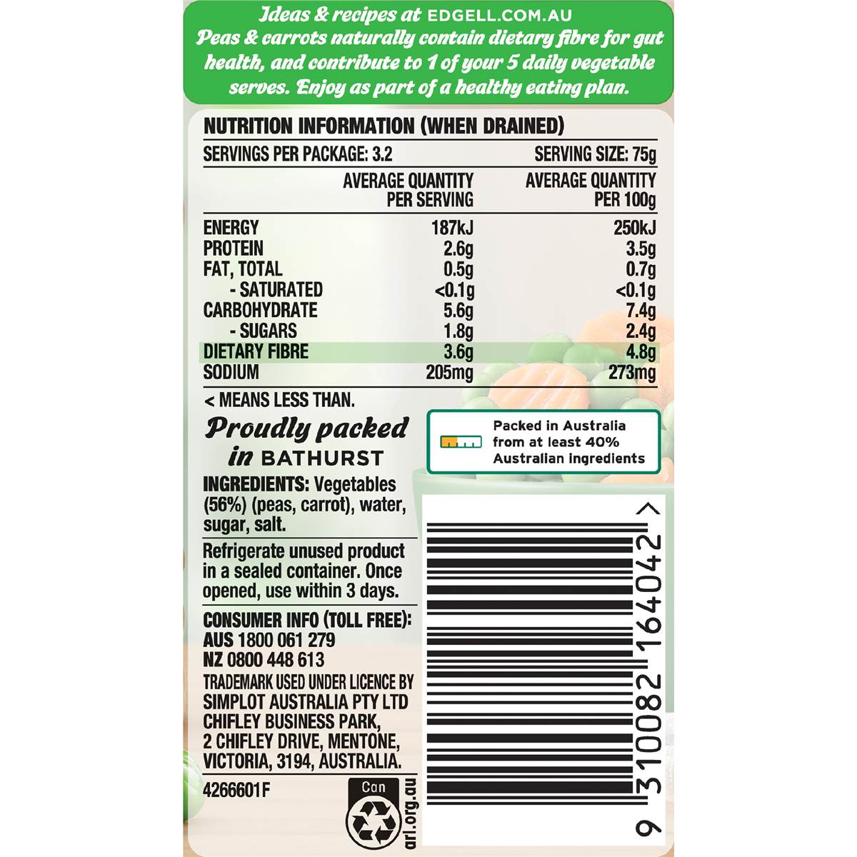 Edgell Peas & Carrots 420g | Woolworths