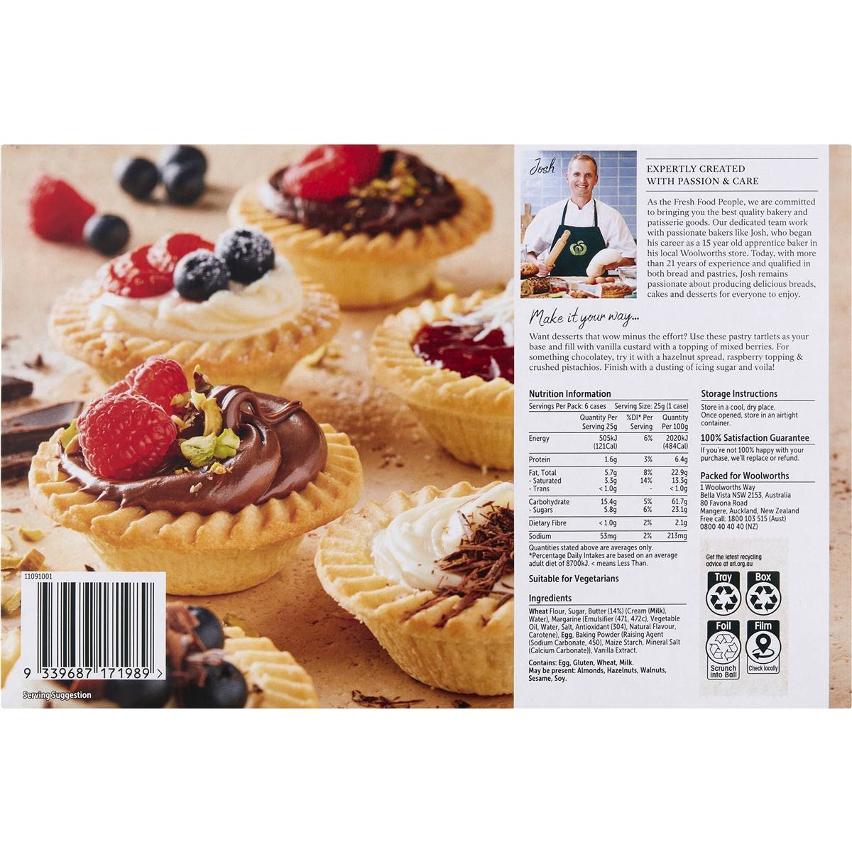 Woolworths Shortcrust Tartlet Cases 6 Pack | Woolworths