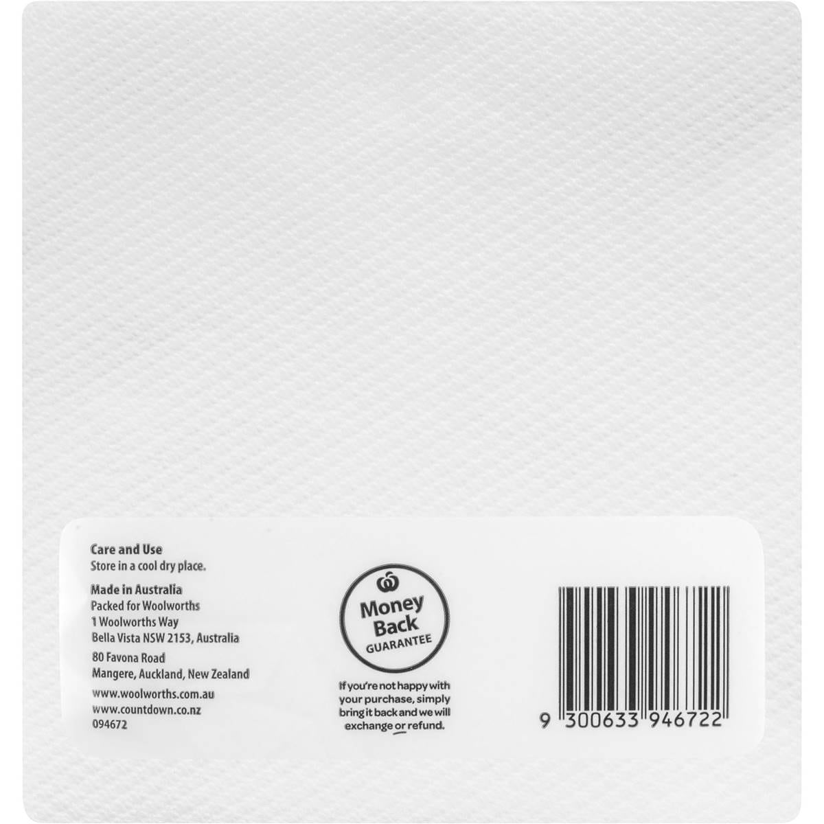 Essentials Serviettes White 1 Ply 100 Pack | Woolworths