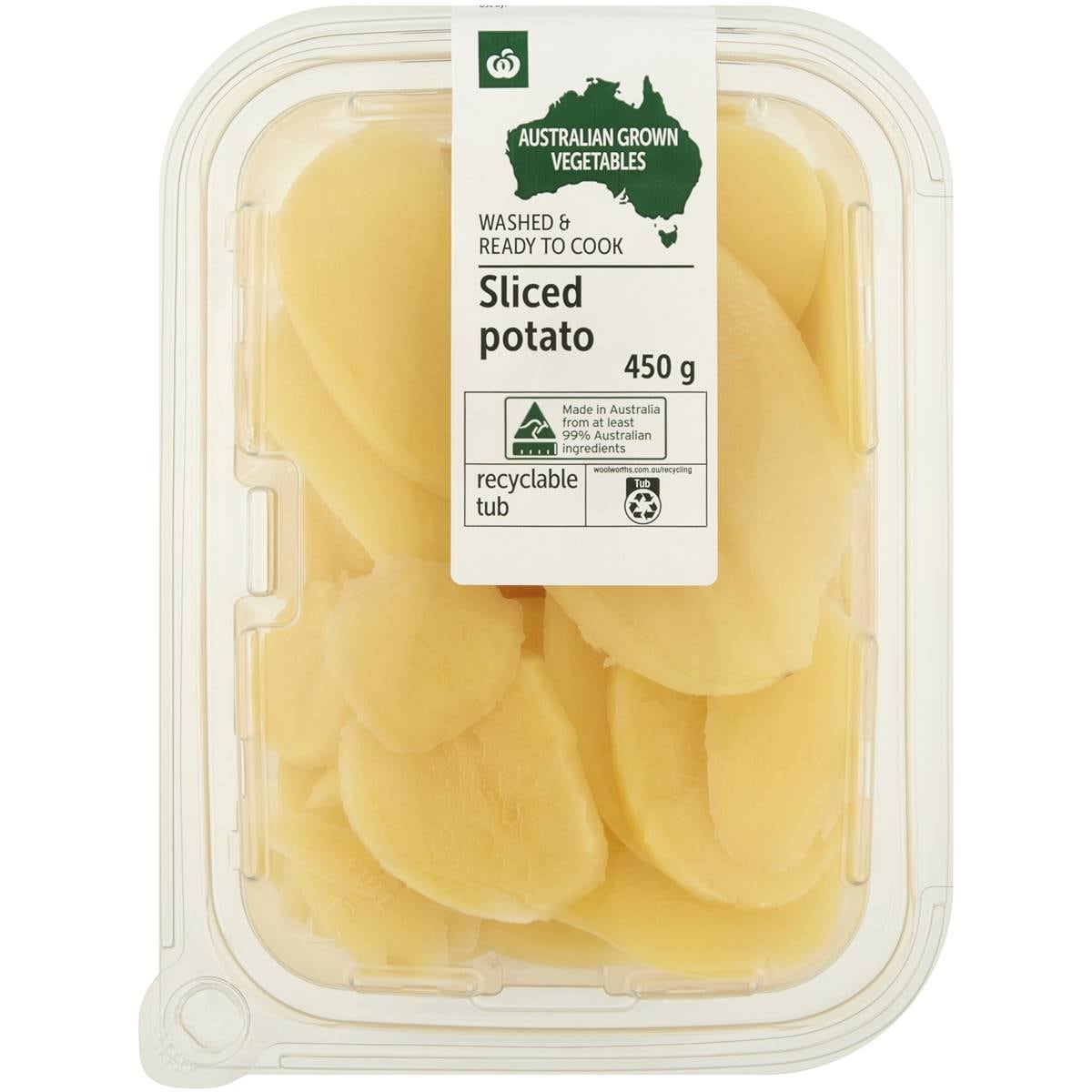 Woolworths Sliced Potato 450g | Woolworths
