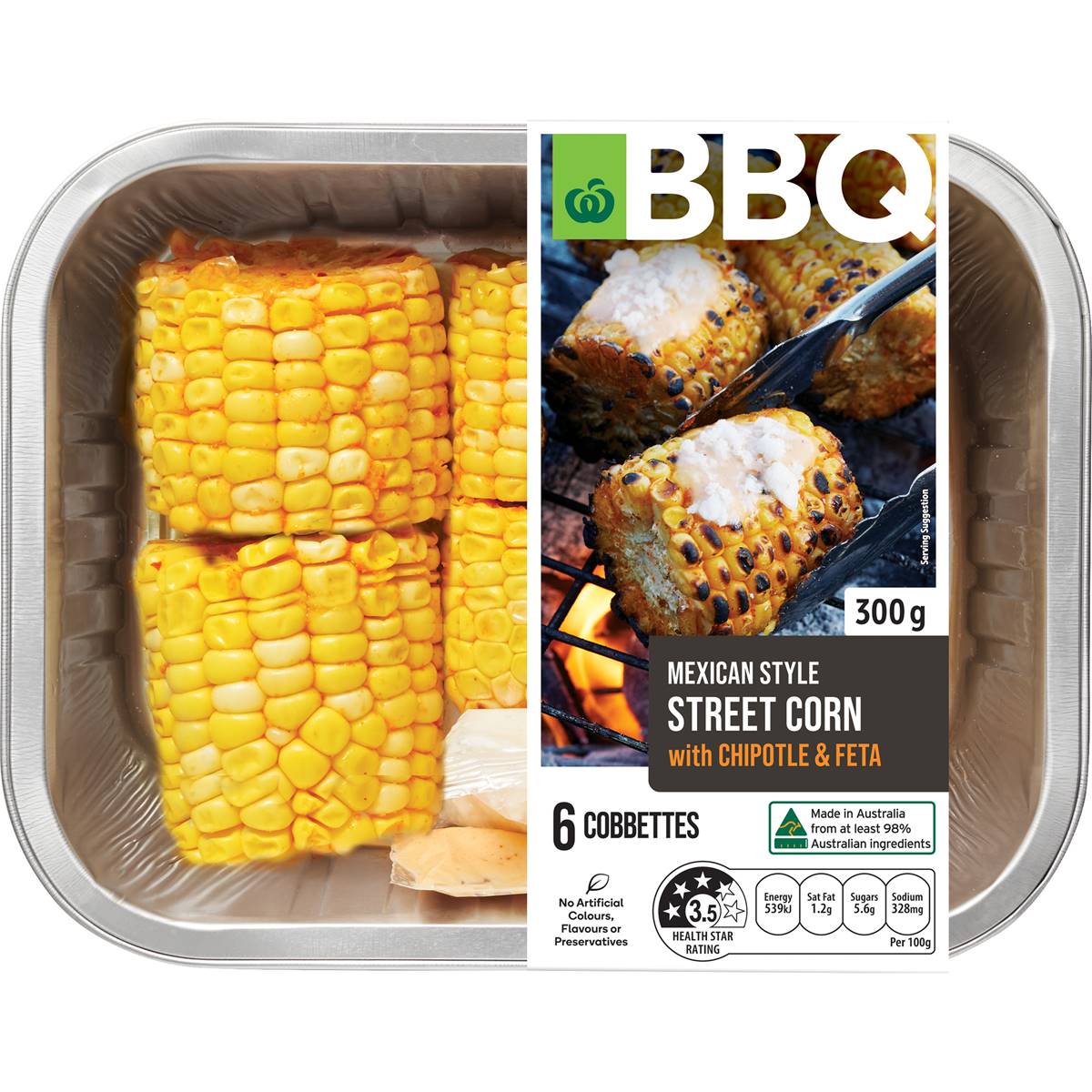 Woolworths Bbq Mexican Style Street Corn With Chipotle & Feta 300g ...