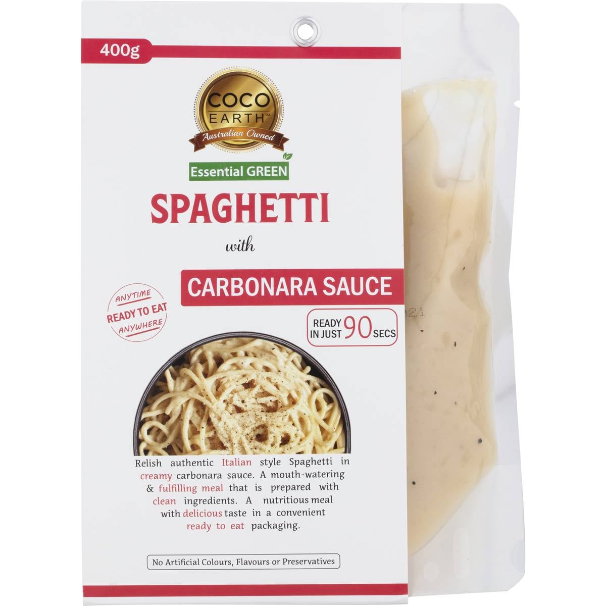Coco Earth Spaghetti With Carbonara Sauce 400g | Woolworths