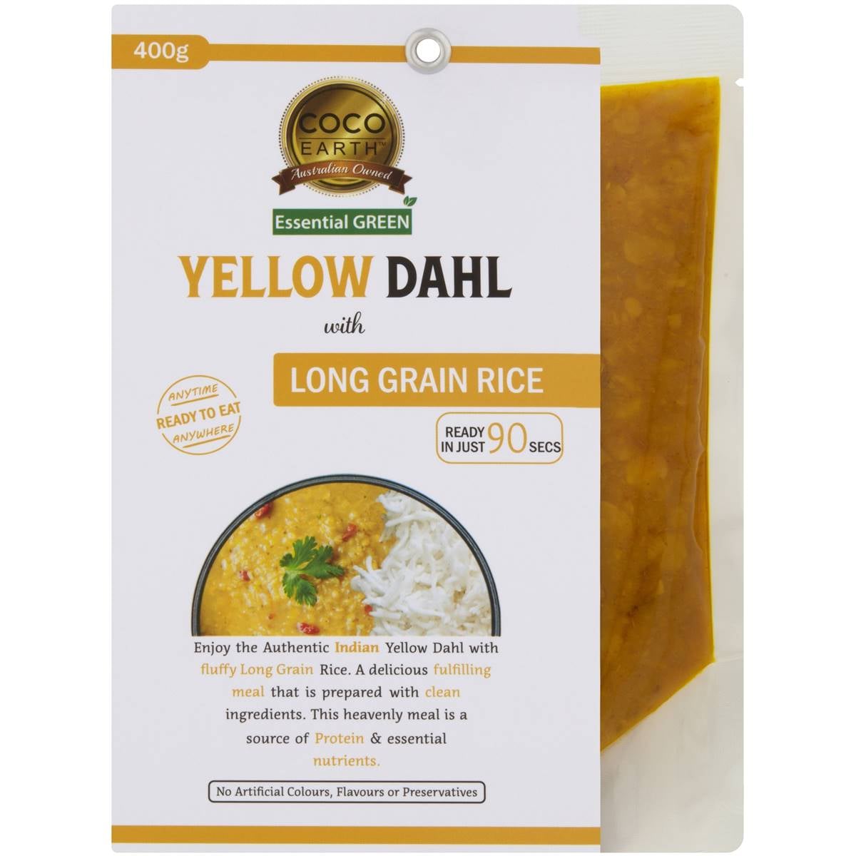 Coco Earth Yellow Dahl With Long Grain Rice 400g | Woolworths