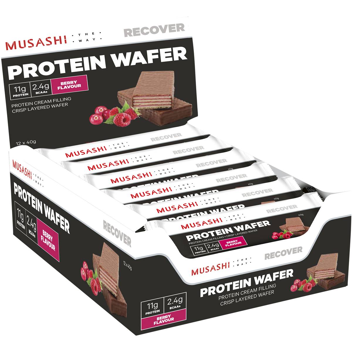 Musashi Protein Wafer Bar Berry 40g | Woolworths