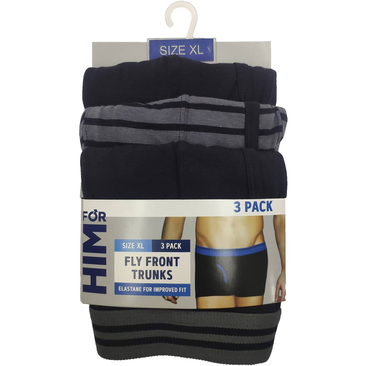 For Him Fly Front Trunks Xlarge Assorted 3 Pack | Woolworths