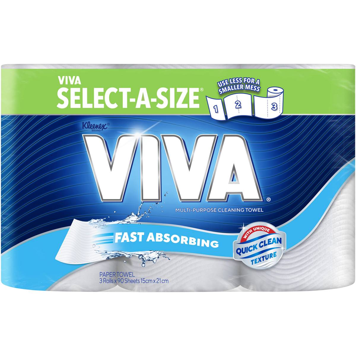 Viva Select-a-size Paper Towels White 270 Sheets 3 Pack | Woolworths